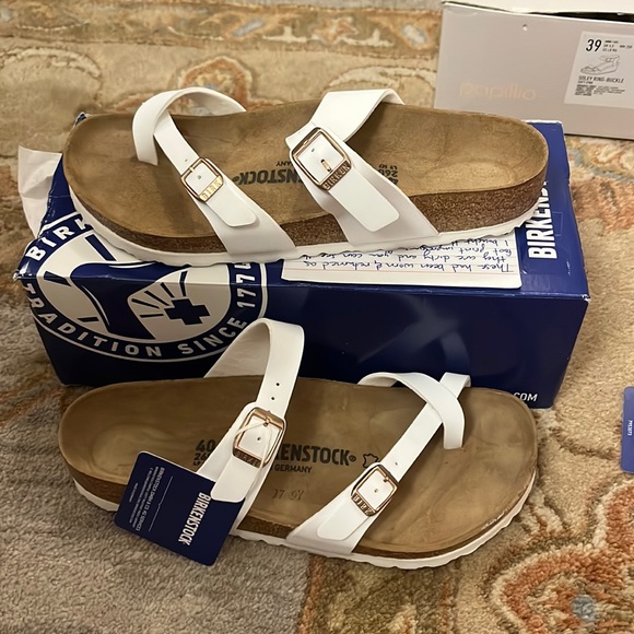 Birkenstock | Shoes | Mayari White Birkenstocks 8m Once Worn | Poshmark